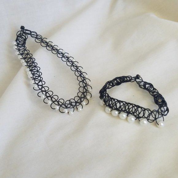 Jewelry | 2 Pearl Tattoo Chokers | Poshmark